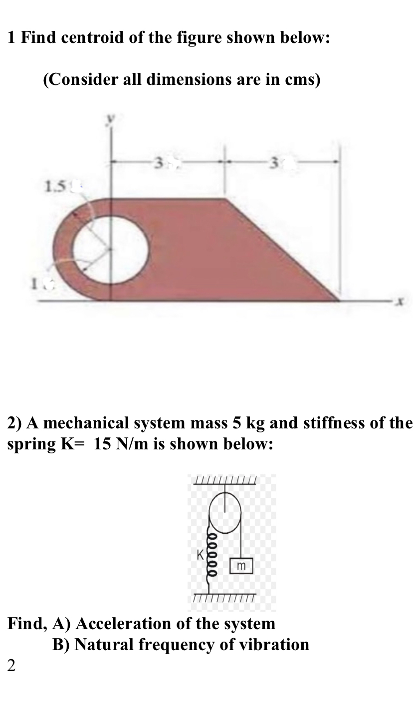 Solved How to solve 1 ﻿Find centroid of the figure shown | Chegg.com