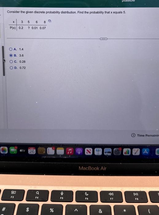 Solved Consider the given discrete probability distribution. | Chegg.com