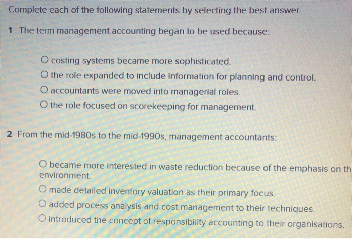 Solved Complete each of the following statements by | Chegg.com