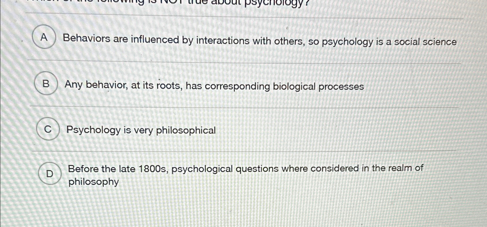 Solved Behaviors are influenced by interactions with others, | Chegg.com