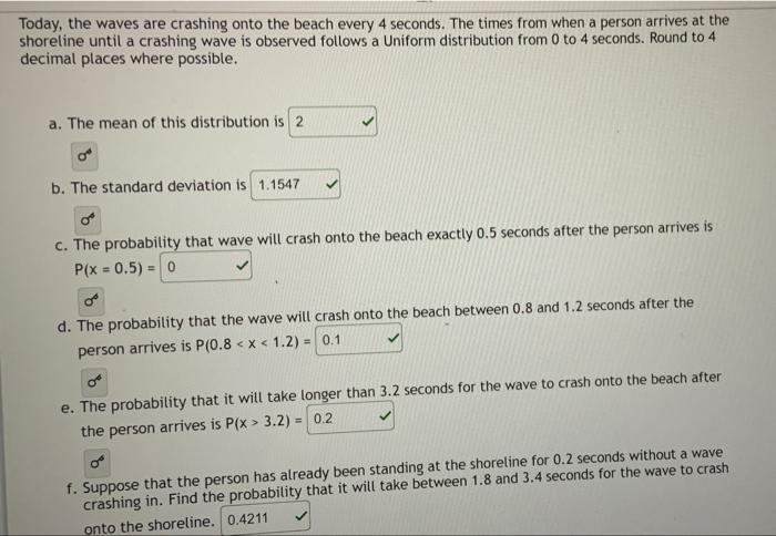 Solved Today, the waves are crashing onto the beach every 4 | Chegg.com