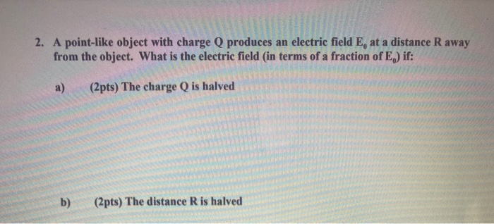 Solved 2. A point-like object with charge produces an | Chegg.com