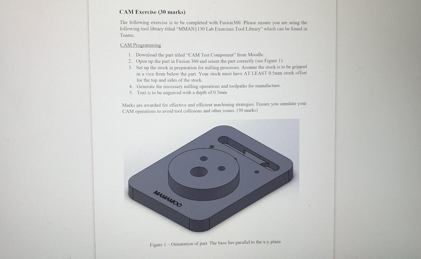 Solved CAM Exercise (30 marks) The following exercise is to | Chegg.com