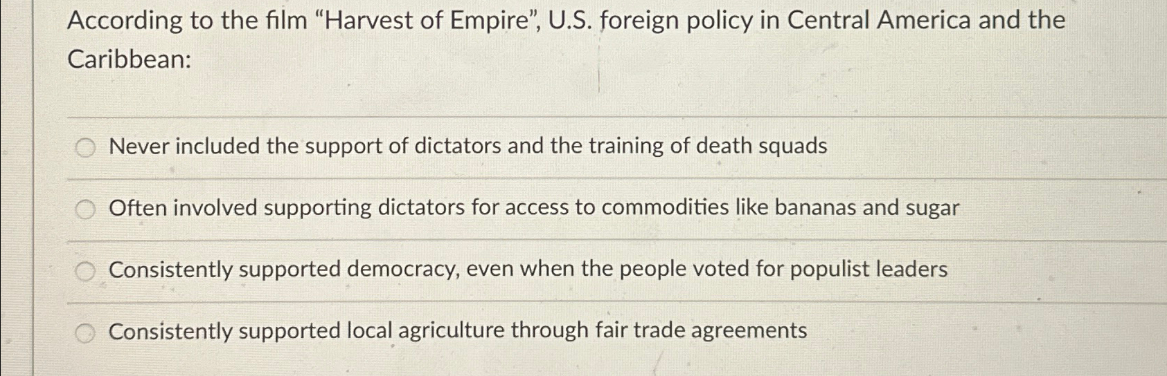 Solved According to the film "Harvest of Empire", U.S. | Chegg.com
