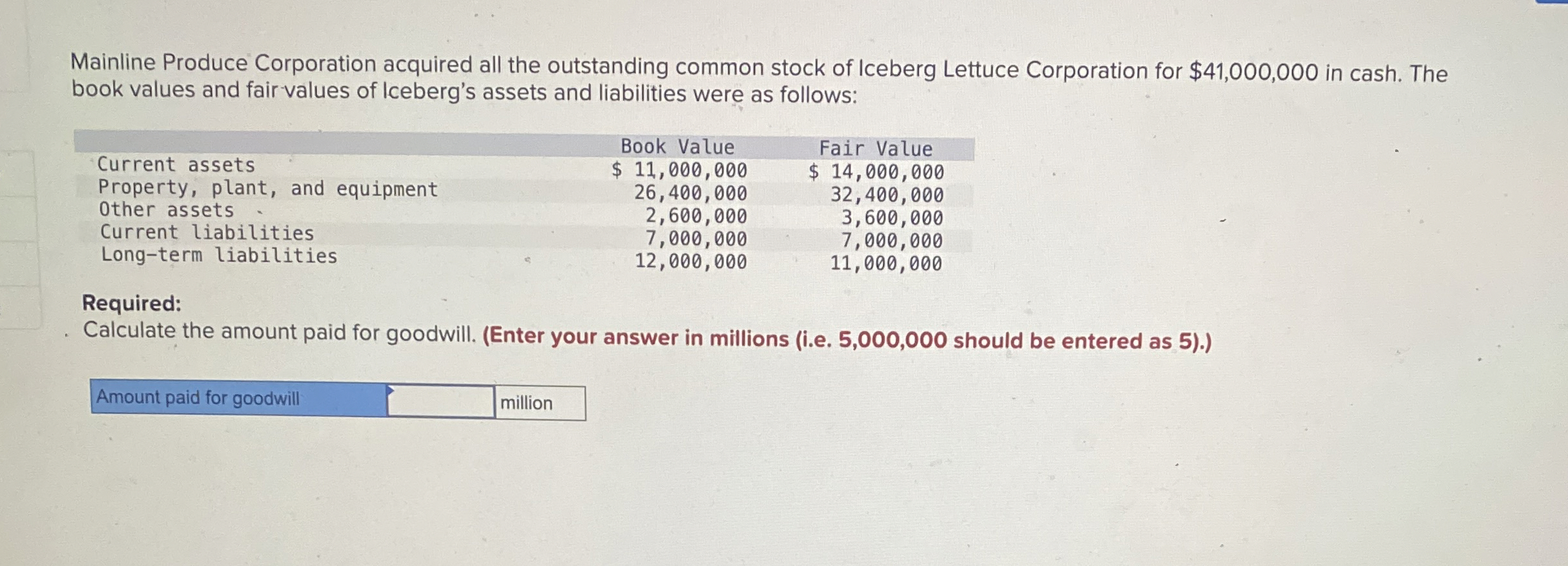 Solved Mainline Produce Corporation acquired all the | Chegg.com