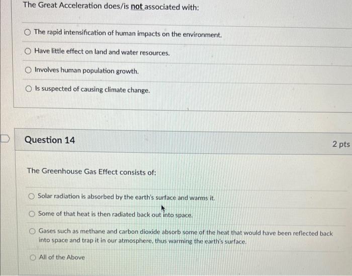Solved The Great Acceleration does/is not associated with: | Chegg.com