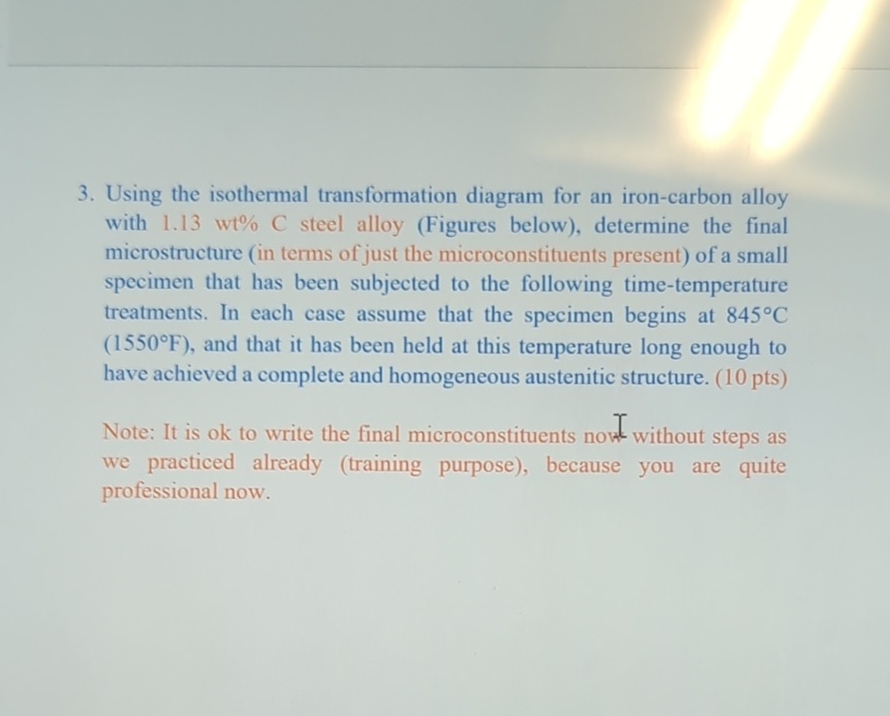 Solved Using the isothermal transformation diagram for an | Chegg.com