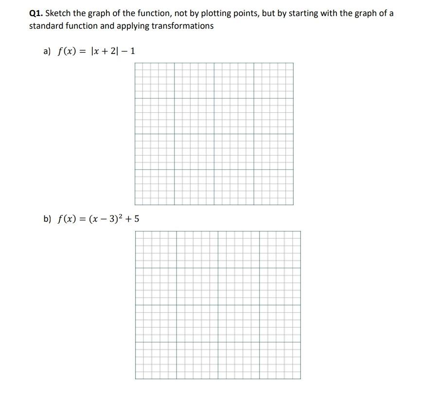 Solved Q1. Sketch the graph of the function, not by plotting | Chegg.com