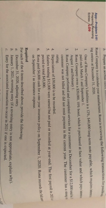 Solved App Problem 2-81 Preparing Reversing Entries Log b. | Chegg.com