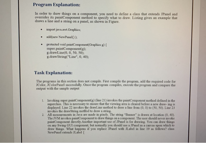 Solved Program Explanation: In order to draw things on a | Chegg.com