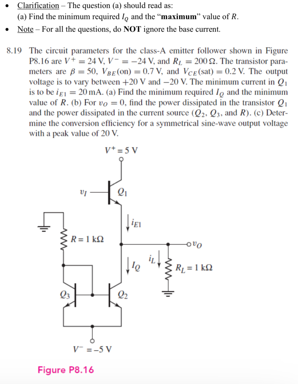 Solved , ﻿Clarification - ﻿The question (a) ﻿should read | Chegg.com