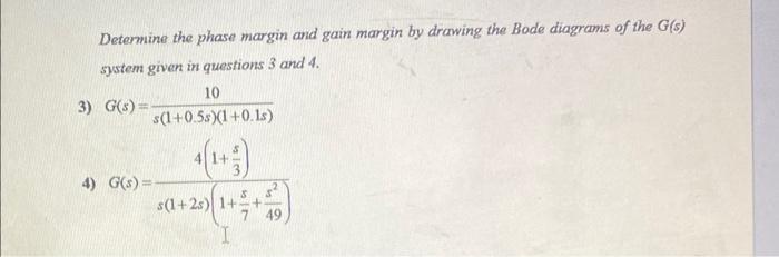Solved 1) Using MATLAB, plot Bode diagrams of G1( s) and G2 | Chegg.com