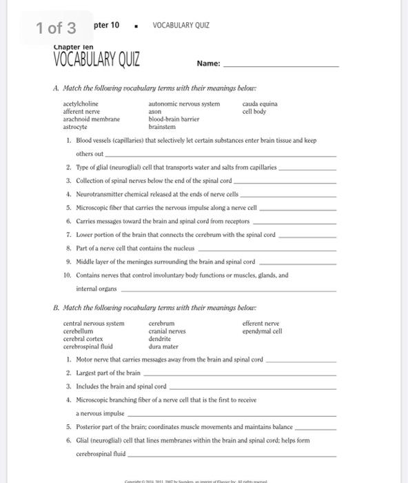 Solved 1 of 3 pter 10 VOCABULARY QUIZ Chapter ten VOCABULARY | Chegg.com Solved 1 of 3 pter 10 VOCABULARY QUIZ Chapter ten VOCABULARY | Chegg.com