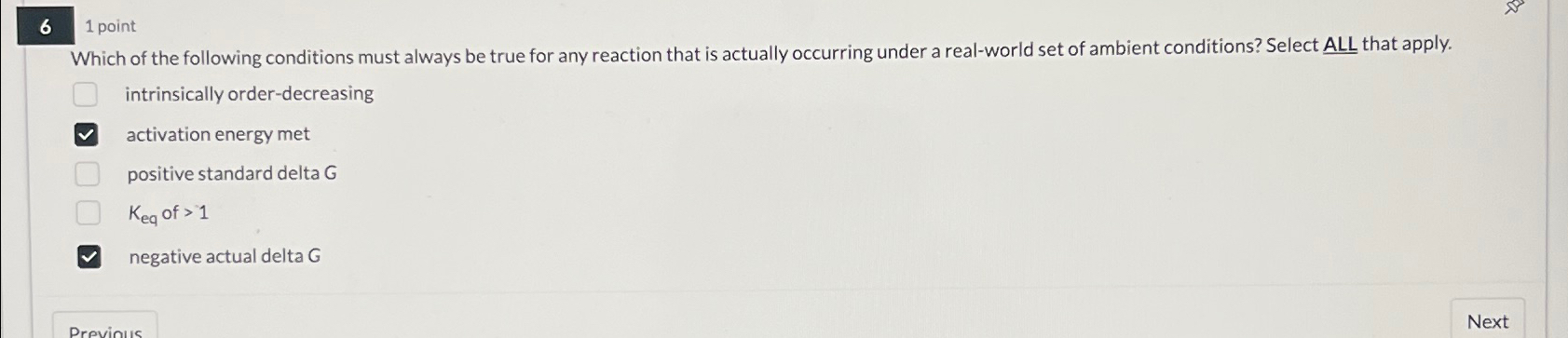 Solved 61 ﻿pointWhich of the following conditions must | Chegg.com