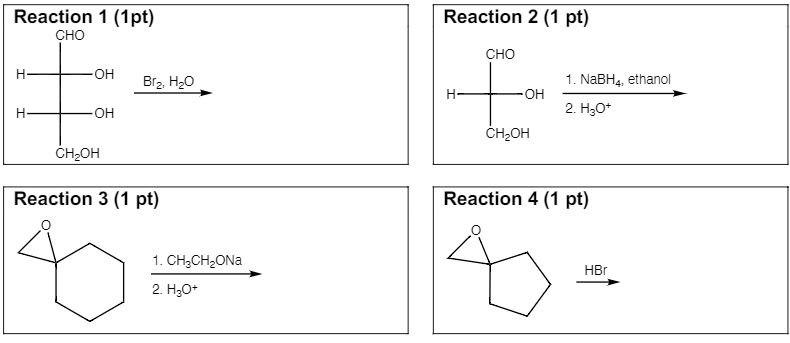 Solved Reaction 1 (1 pt) Reaction 2 (1 pt) CHO CHO H -OH | Chegg.com