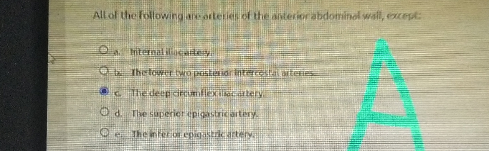 Solved All of the following are arteries of the anterior | Chegg.com