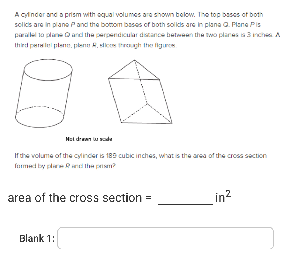Solved A cylinder and a prism with equal volumes are shown | Chegg.com