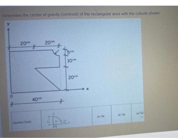 Solved Determine the center of gravity (centroid) of the | Chegg.com