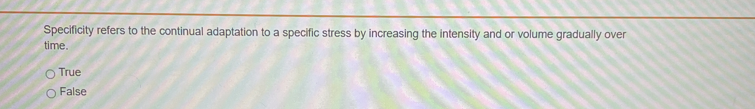 Solved Specificity refers to the continual adaptation to a | Chegg.com