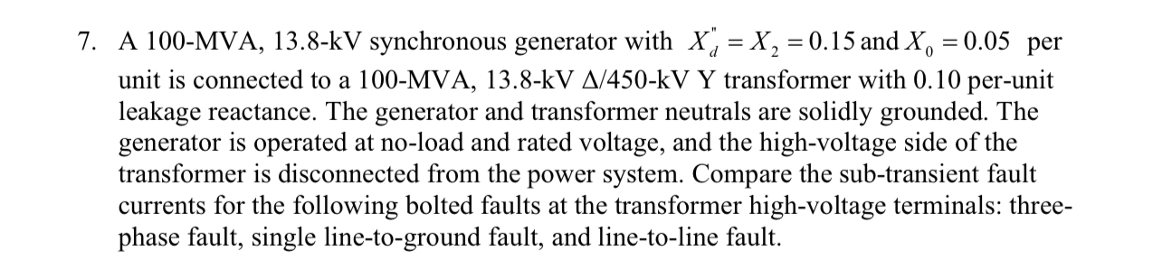 Solved A 100-MVA, 13.8-kV synchronous generator with | Chegg.com