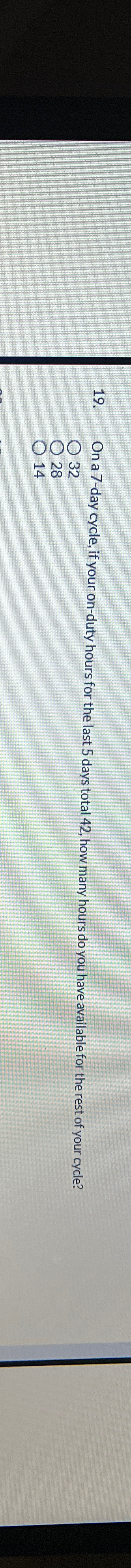 Solved On a 7-day cycle, if your on-duty hours for the last | Chegg.com