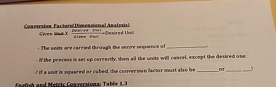 Solved Conversion Factors(Dimensional Analysis)Given Unit:X | Chegg.com