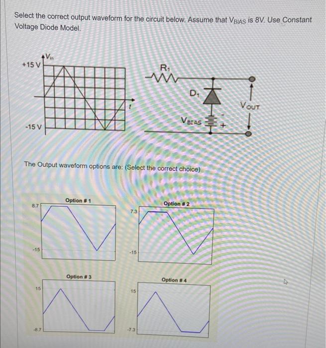 Solved Select the correct output waveform for the circuit | Chegg.com