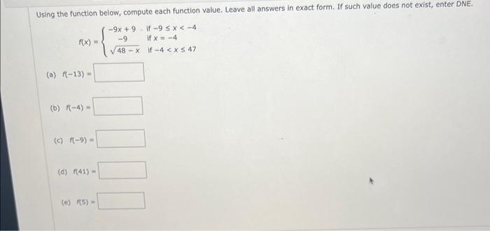 Solved Using the function below, compute each function | Chegg.com