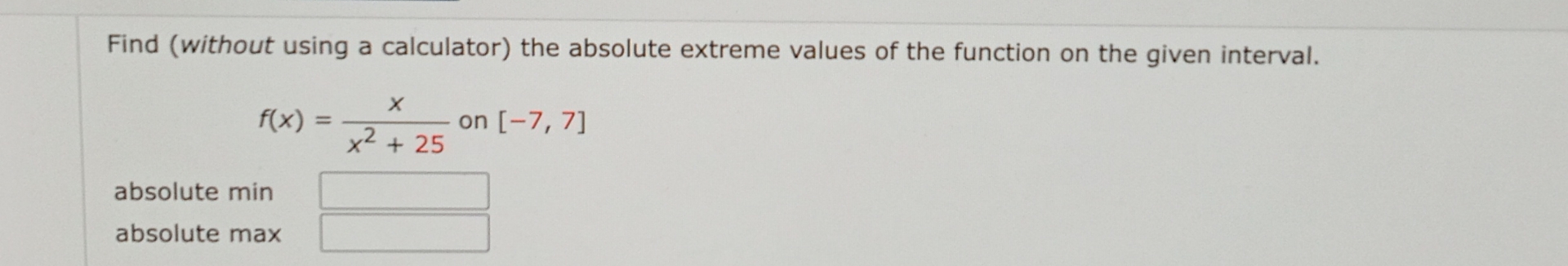 Solved Find (without using a calculator) ﻿the absolute | Chegg.com