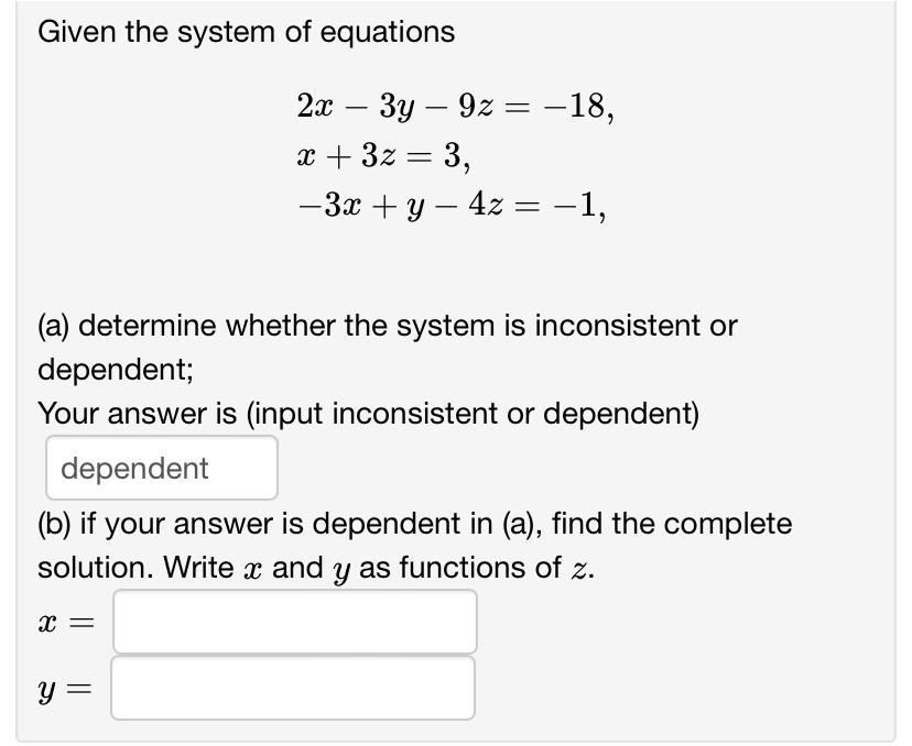 Solved Given the system of | Chegg.com