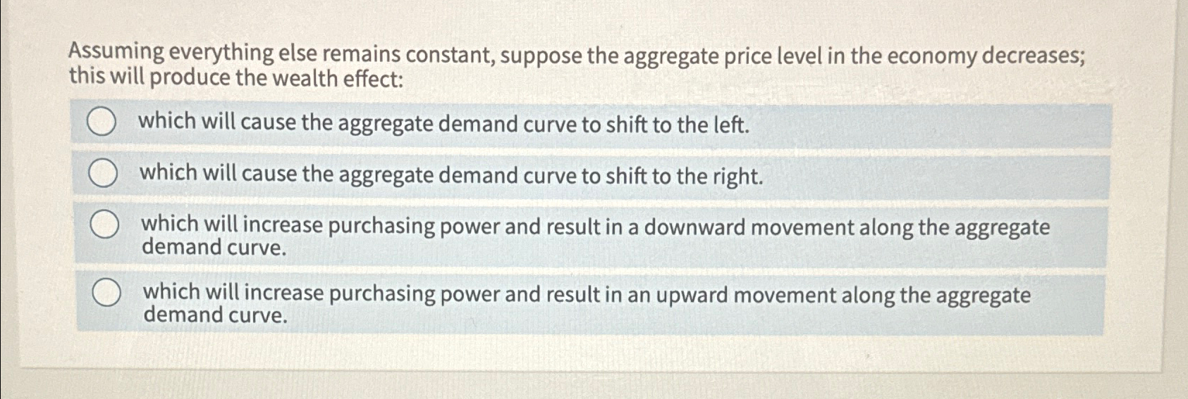 Solved Assuming everything else remains constant, suppose | Chegg.com