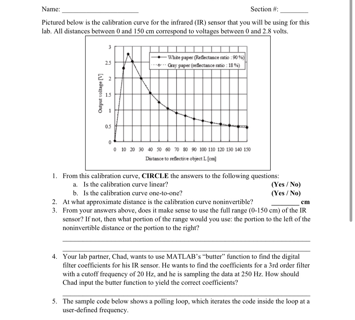 Solved Name:Section #:Pictured below is the calibration | Chegg.com