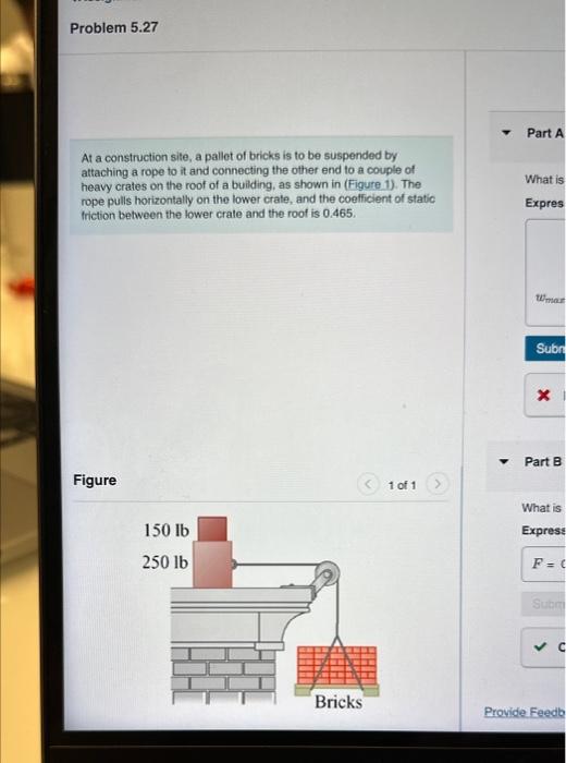 Solved At a construction site, a pallet of bricks is to be | Chegg.com
