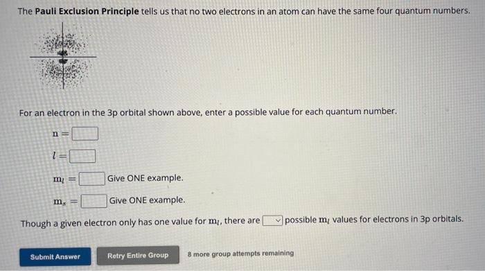 Solved The Pauli Exclusion Principle tells us that no two | Chegg.com