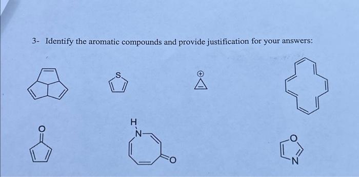 Solved 3- Identify the aromatic compounds and provide | Chegg.com