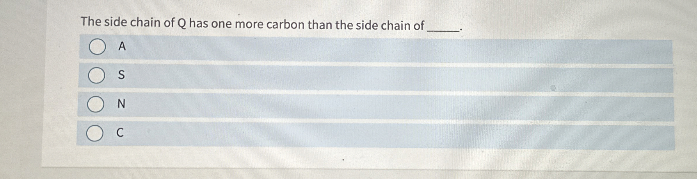 Solved The side chain of Q ﻿has one more carbon than the | Chegg.com