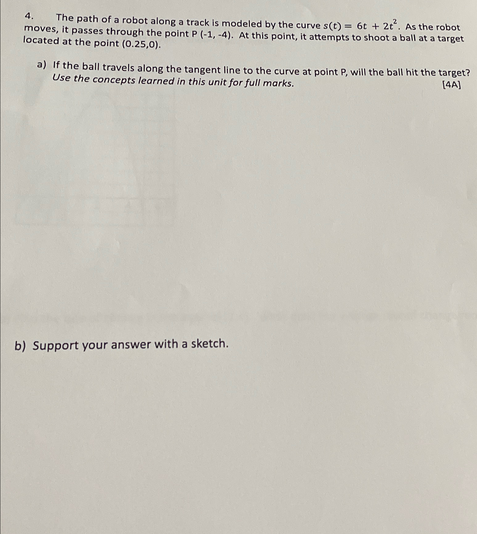 Solved The path of a robot along a track is modeled by the | Chegg.com