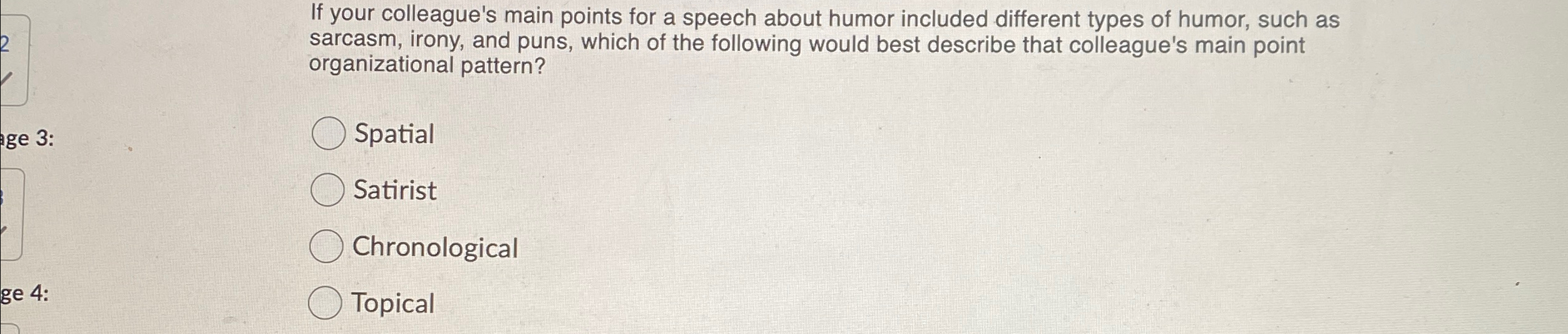 Solved If your colleague's main points for a speech about | Chegg.com