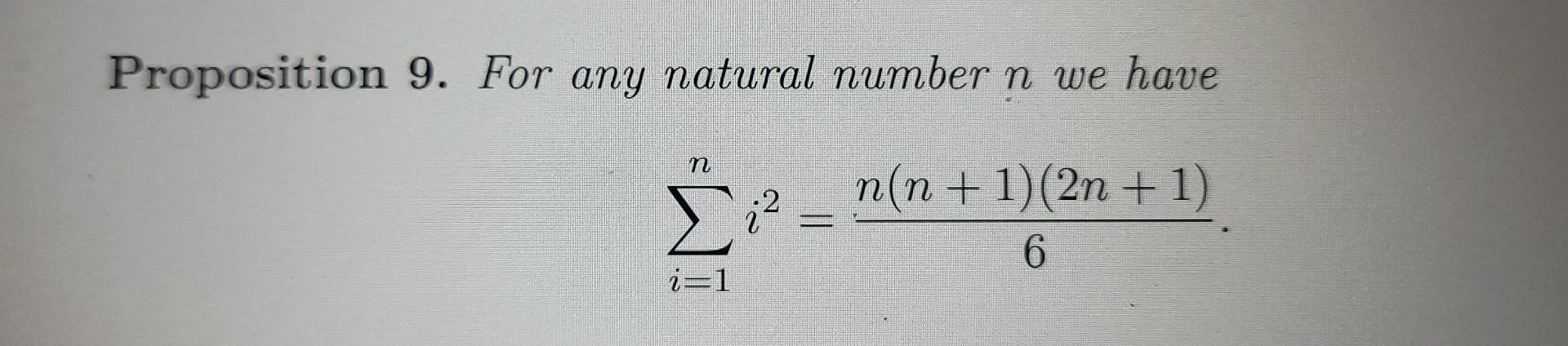 Solved Proposition 9. For any natural number n we have | Chegg.com