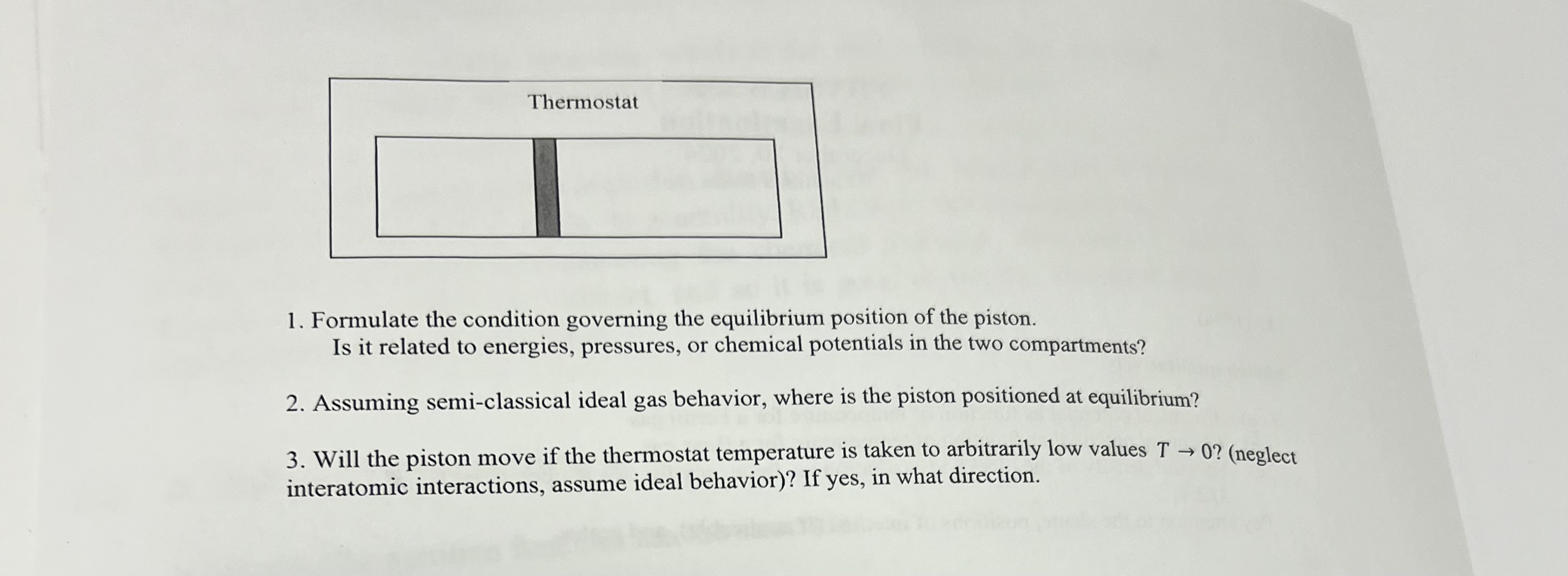 Solved (15%) ﻿An isothermal cylinder is divided into two | Chegg.com