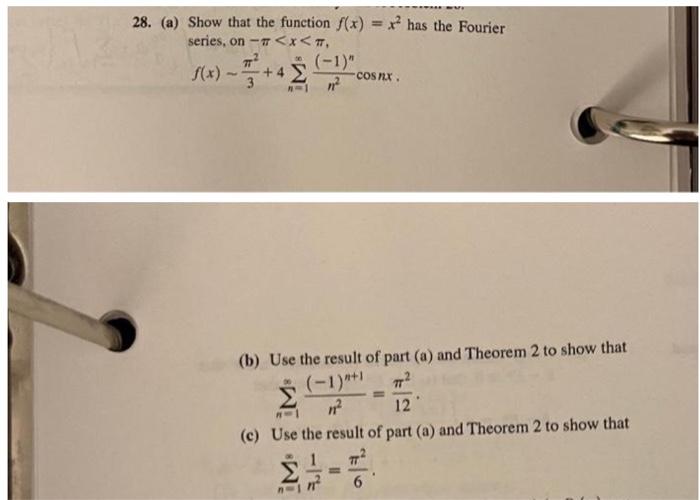 Solved 8. (a) Show that the function f(x)=x2 has the Fourier | Chegg.com