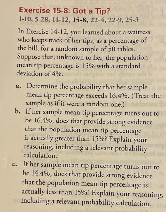 Solved Exercise 15-8: Got a Tip? 1-10, 5-28, 14-12, 15-8, | Chegg.com
