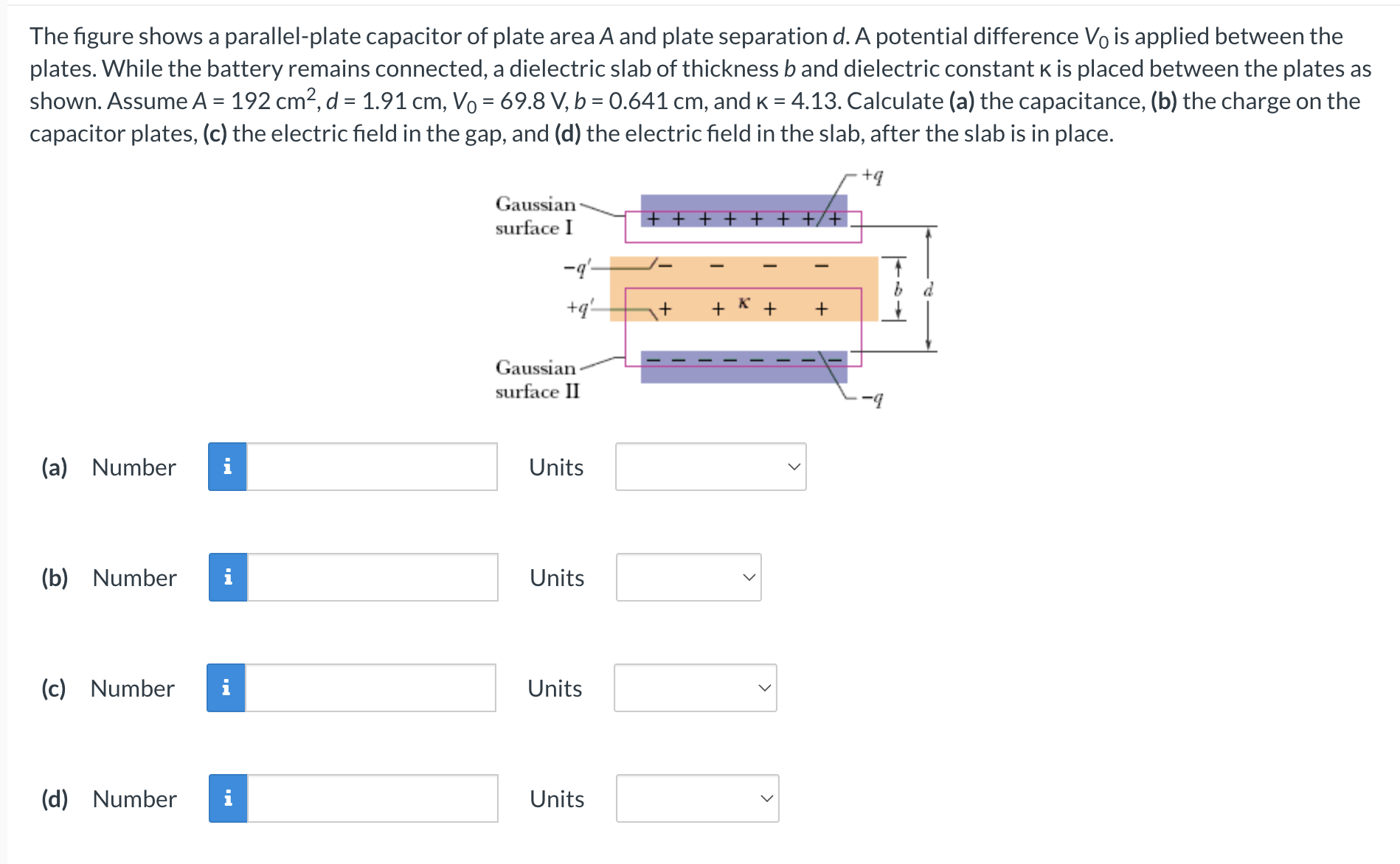 Solved The figure shows a parallel-plate capacitor of plate | Chegg.com
