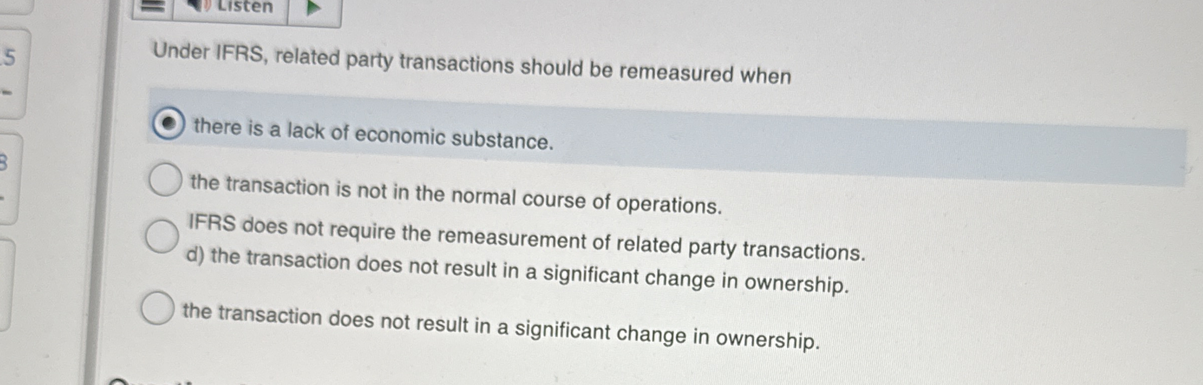 Solved Under IFRS, related party transactions should be | Chegg.com