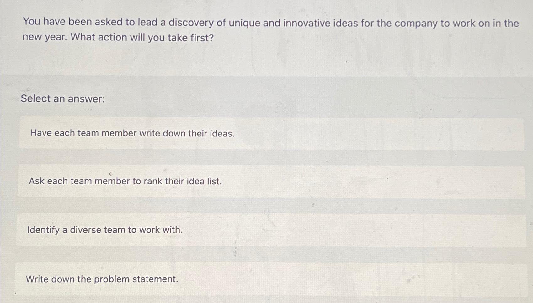 Solved You have been asked to lead a discovery of unique and | Chegg.com