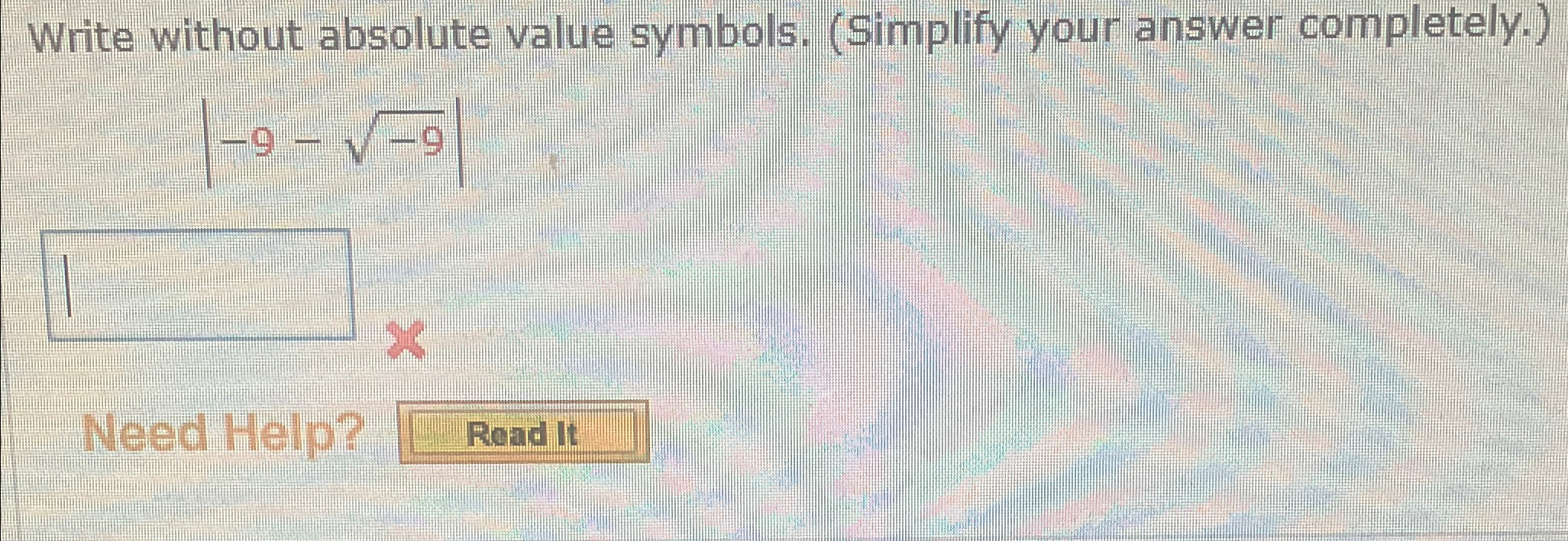 Solved Write without absolute value symbols. (Simplify your | Chegg.com
