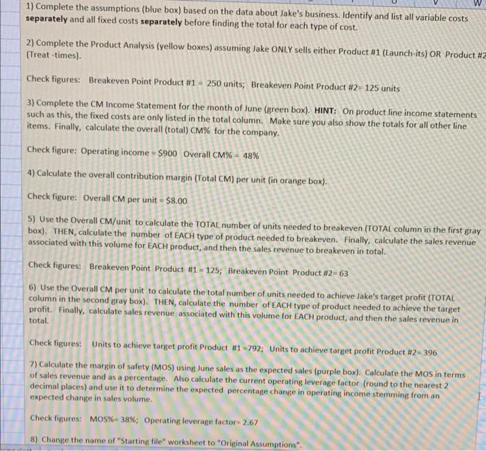 CVP Modeling project The purpose of this project is | Chegg.com