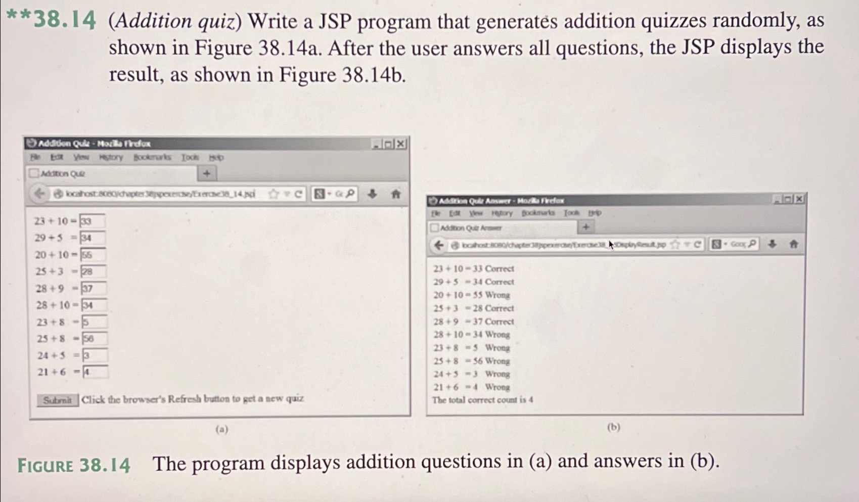 **38. 14 (Addition quiz) ﻿Write a JSP program that | Chegg.com