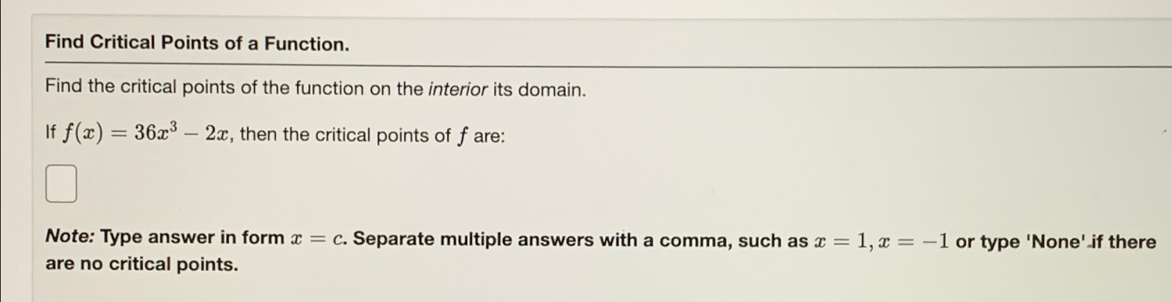 Solved Find Critical Points of a Function.Find the critical | Chegg.com