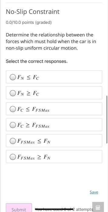 Solved H: Car on Unbanked Track w Bookmark this page | Chegg.com